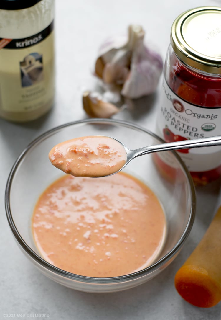 Red Pepper Tahini Dressing - Homemade in Astoria